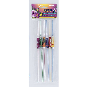 Unique Hawaiian Umbrella Straws, 9.5", Assorted Colors