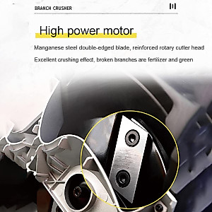 QCLUEU 2400W Electric Garden Shredder, Wood Chipper with Max 1.4-in Cutting Diameter, Overload Protection, 10M Power Line, for Lawn and Garden Use