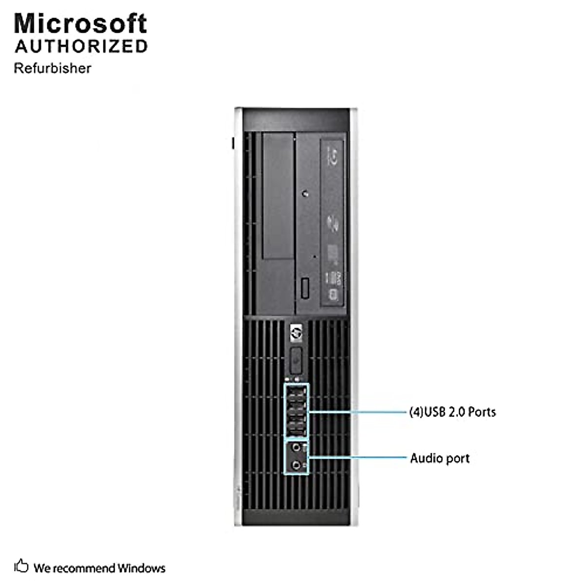 HP Elite Desktop Computer Package - Windows 10 Professional, Intel Quad Core i5 3.2GHz, 8GB RAM, 500GB HDD, 22inch LCD Monitor, Keyboard, Mouse, WiFi (Renewed)