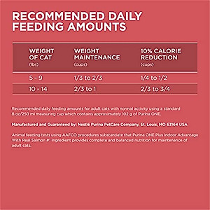 Purina ONE Natural Low Fat, Indoor Dry Weight Control High Protein Cat Food Plus Indoor Advantage with Real Salmon - 16 lb. Bag