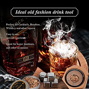 FOLLOWIN Old Fashioned Drink Smoker Kit with Torch and Wood Chips, Smoke Top for Infuse Cocktail ,Bourbon,Wine, Delicate Packaging Whiskey Smoker Gifts for Men,Father,Husband