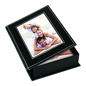 Neil Enterprises Inc. 4" x 6" Black Faux Leather Photo Presentation Box