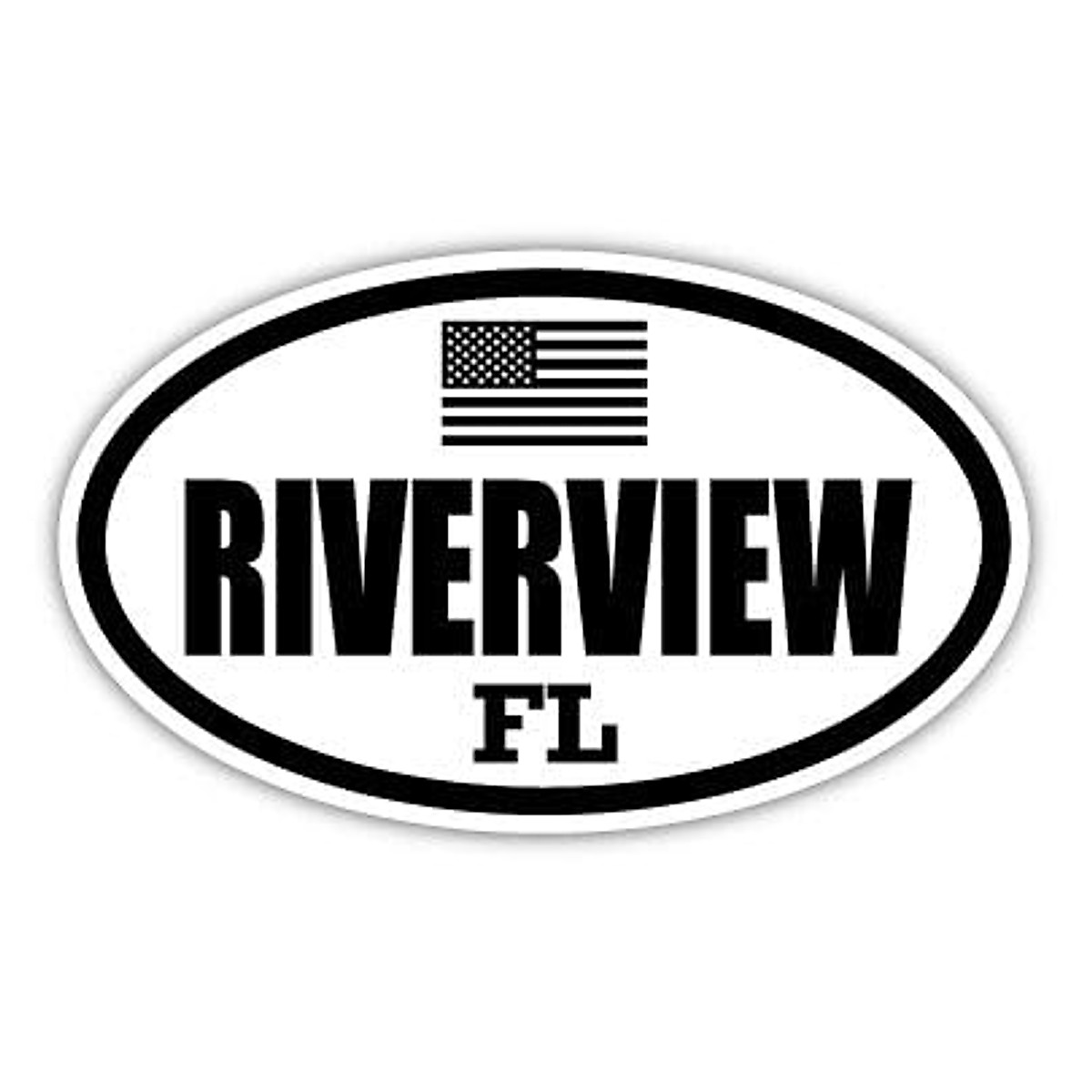 3 Pack Reflective Riverview FL Florida Hillsborough County Stealthy US Flag Euro Decal Sticker Vinyl for Hard Hats, Bottles, Glass, Toolbox 2" x 3"