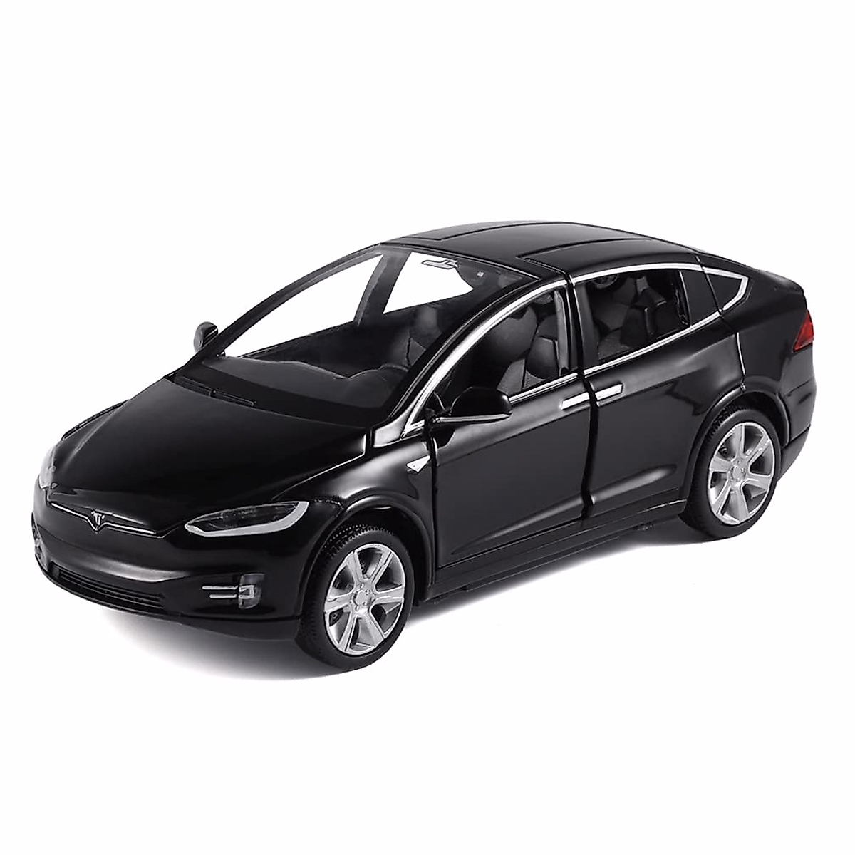 1/32 Model x Metal Die Casting Toy Car for 3 to 12 Year Old Boy Pull Back Car Toy with Sound and Lights (Black)