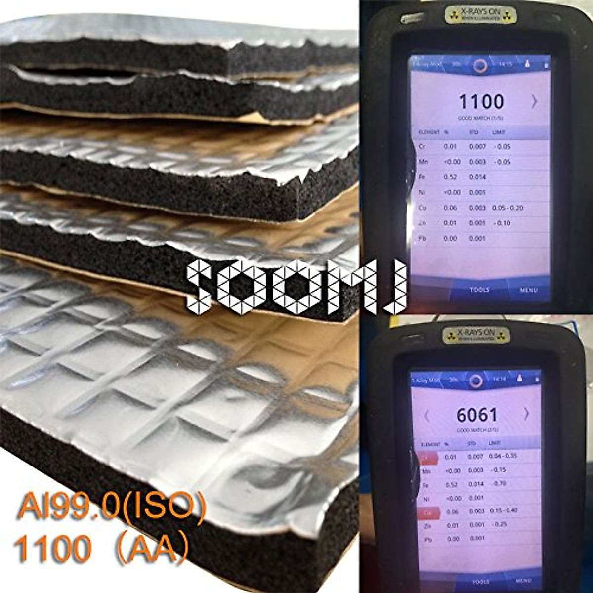 SOOMJ Heat Shield, Sound Deadening Material, Car Sound deadening mat, Engine Insulation Foam with Aluminum Sheet 1100(AA)