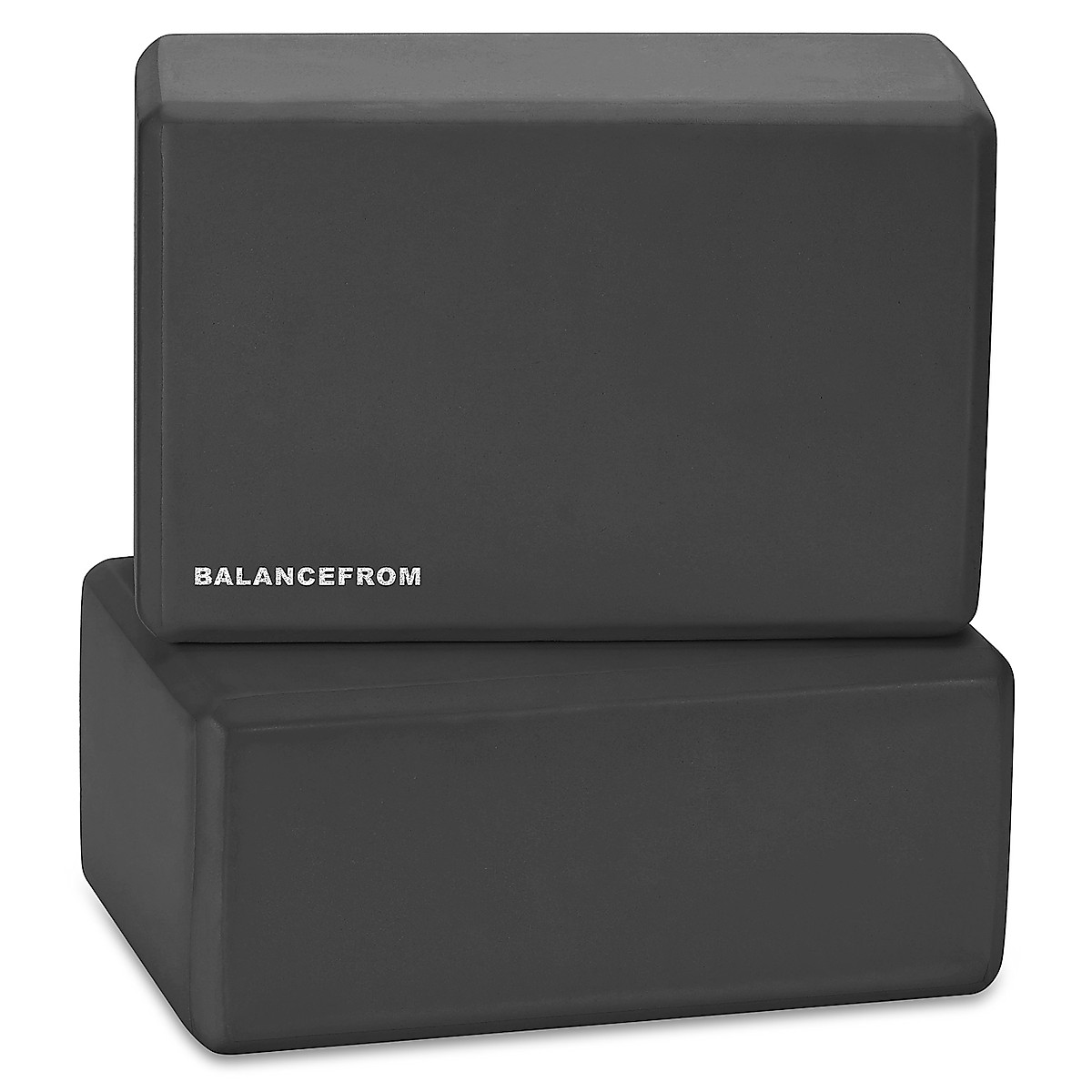 Fitvids All Purpose 1/2-Inch Extra Thick High Density Anti-Tear Exercise Yoga Mat with Carrying Strap and Yoga Blocks, Black