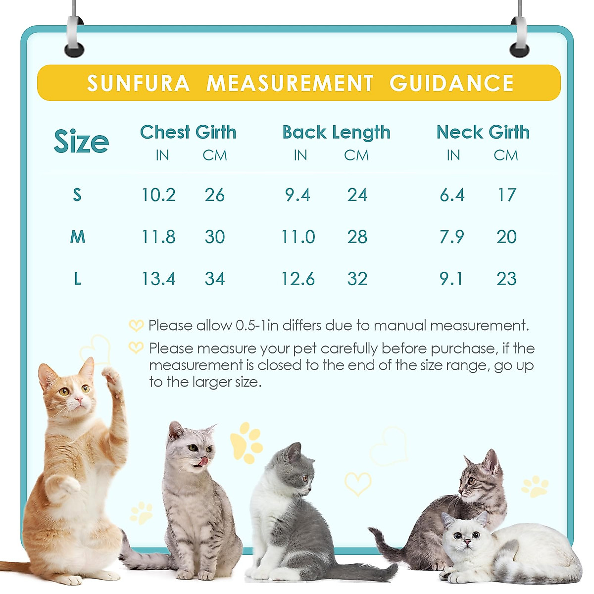 SUNFURA Cat Recovery Suit, Breathable Cat Surgery Recovery Suit Kitten Onesie for Cats After Surgery, Cat Surgical Spay Suit Male Female E-Collar Alternative Anti Licking Wounds, Blue L