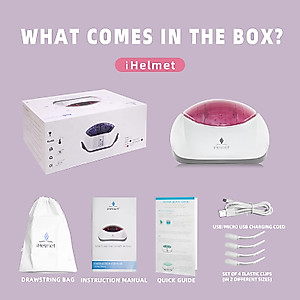 iHelmet Laser Hair Growth System, Hair Regrowth Helmet & Laser Cap (FDA Cleared), Hair Loss Treatment for Men and Women, Low Level Laser Therapy for Hair Growth, Anti-Thining Treatment Pink, 36 Air