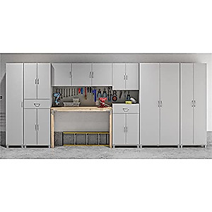 Pemberly Row Transitional 16" Utility Storage Cabinet in Dove Gray
