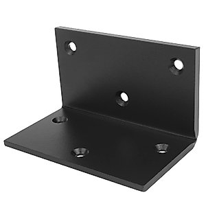 heneng 2 Pcs 3" x 5" Black Corner Brackets, L Shape Angle Connector, 6 Gauge, Max Load 220 lbs
