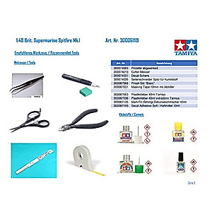 Tamiya 61119 1/48 Supermarine Spitfire MK.I Plastic Model Airplane Kit