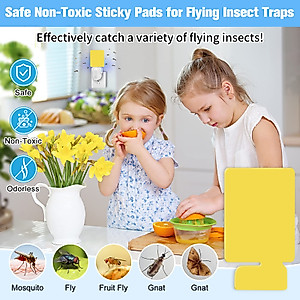 Flying Insect Trap Refill Kit, Indoor Plug-in Fly Trap Refill Yellow Sticky Glue Cards, Strong Adhesion Non-Toxic Easy to Use Sticky Trap Refill Kit for Flies, Gnats, Moths and Other Insects - 24 PCS