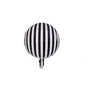 10 Pieces 18 Inch Black and White Striped Balloons Decoration Foil Mylar Balloons Aluminum Helium Balloons for Birthday Party, Baby Shower, Halloween, Ceremonies, Holiday Parties Decoration