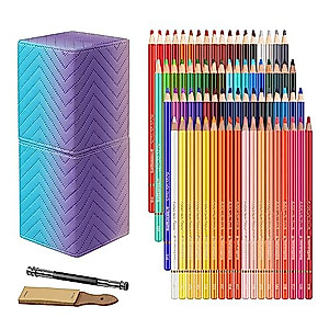 Heshengping 72 Colors Colored Pencils Set for Adult Coloring Books, Professional Numbered Art Supplies Drawing Pencils kit for Sketching Coloring Soft Oil Based Cores Ideal for Adults Teens Beginners