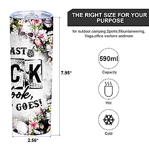 ATHAND Funny Birthday Gifts for Women Girls Friends, My Last F*ck Floral Skull Coffee Tumbler Cups with Lid, Double Wall Insulated Travel Coffee Mug, Gift Ideas for Her (Pack of 1)