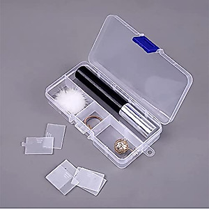 Arinasowa Blue Button Clear Plastic Jewelry Box Organizer Storage 10 Grids