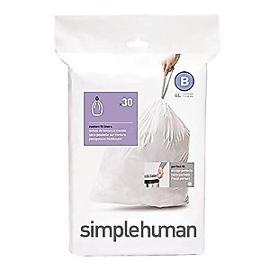 Simplehuman Bin Trash Can Bags Liners New 6l Litres Size B Box Pack of 30
