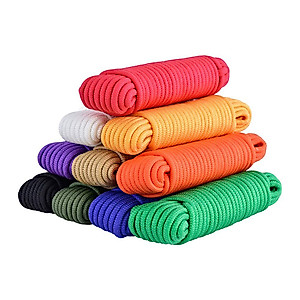 10 Pack Paracord 550 Assorted Colors Paracord Bracelet String Rope Outdoor Parachute Cord for DIY Manual Braiding, Lanyards, Keychain, Carabiner, Camping, 10 Colors 10 Feet