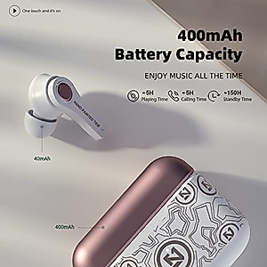 JIMYAO TS-100 Wireless Earbuds Bluetooth in Ear Light-Weight Headphones Built-in Microphone, IPX5 Waterproof Headset (Black)