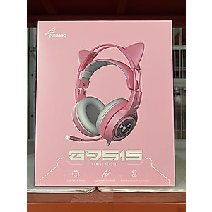 SOMIC G951s Pink Stereo Gaming Headset with Mic for PS4,Xbox,PC,Mobile Phone,3.5mm Noise Reduction Cat Ear Headphones Lightweight Over Ear Headphones for Girls
