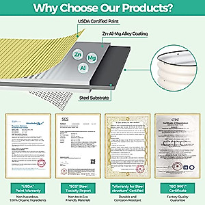 T4U Raised Garden Bed,17" Tall 8ft X 2ft Zinc-Aluminum-Magnesium Stainless Steel Durable Metal Planter Box, Easy to Install, Outdoor Planter Garden Bed for Vegetables Flowers Fruits etc