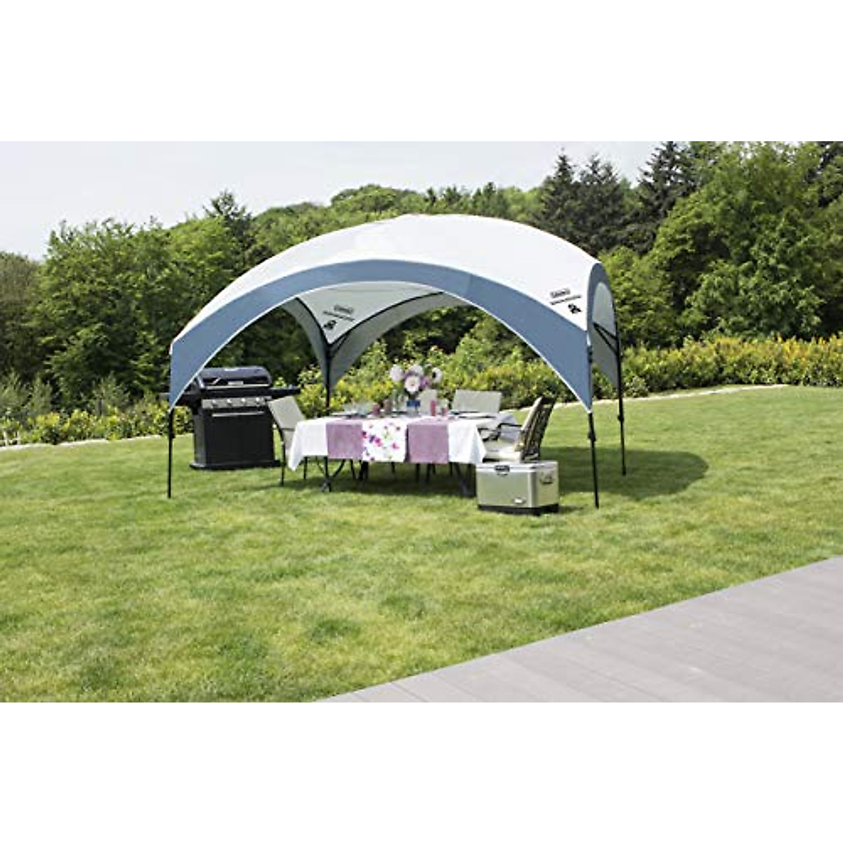 Coleman Gazebo, Fastpitch Shelter XL for Garden and Camping, Sturdy Steel Construction, Large Tent, Portable Sun Shelter with Protection SPF 50, White, XL - 4.5 x 4.5 m