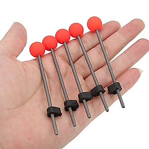 Alomejor 5pcs Winter Ice Fishing Rod Pole Tip Portable Winter Fishing Pole Ice Finishing Rod Spring for Outdoor Winter Fishing Tackle Auxiliary Equipment(M)