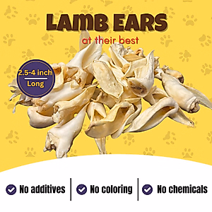 Woofley's - 100% Natural Whole Lamb Ear Dog Chews- 100 Count - Our Healthy Dog Lamb Ears are Easy to Digest and Great for Small, Medium Or Large Dogs