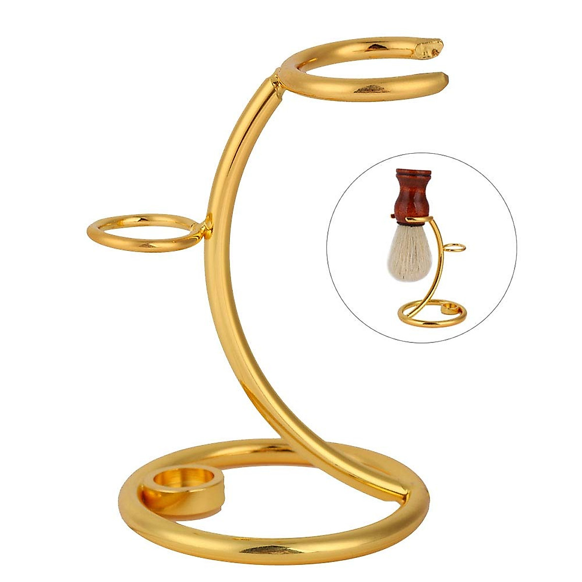 Tmtop Men Shaving Tool Holder Beard Shaver Razor Brush Stand Rack (Gold)