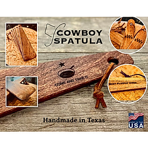 COWBOY SPATULA Mesquite Wood Spatula - Original Handmade in Texas Made in USA For Non stick Frying Pan, Cast Iron Skillet, griddle, baking, stainless steel (Original - Plain - No personalization)