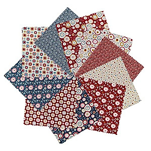 iNee Charm Packs for Quilting 5 inch, Precut Cotton Quilting Fabric Bundle, 50 Charm Squares, Candy Bloom