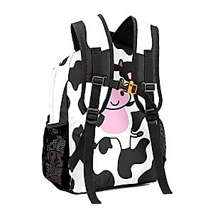 zaaprintblanket Personalized Little Cow Black White with Text Name Casual Bags Waterproof Backpack for Unisex Adult Gift