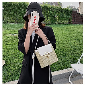 Elegant crochet purse crossbody bags for women purses cross body bag backpack handbags mini small womens backpacks work girls (Beige)