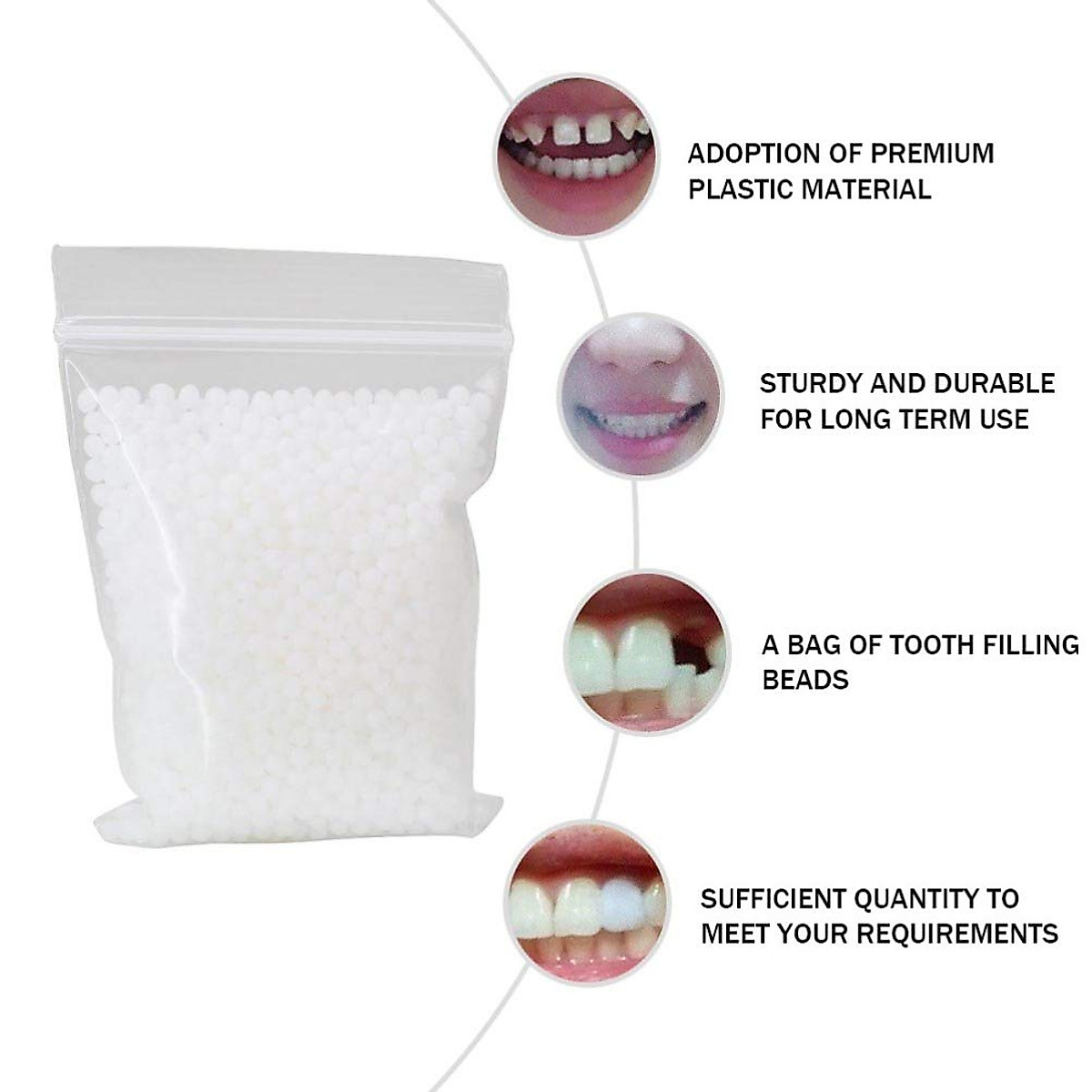 EXCEART 100g Plastic Thermal Adhesive Beads for Tooth Repair, Custom Grip, Model Making