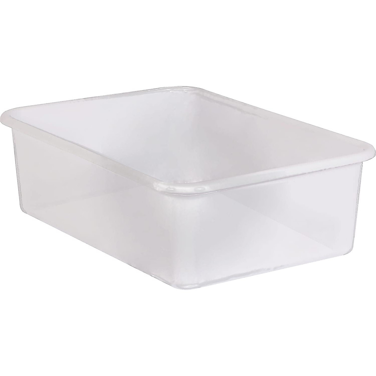 Teacher Created Resources Large Plastic Storage Bin, 11.5-inch x 16.25-inch x 5-inch, Clear, 3/Pack (TCR20456-3)