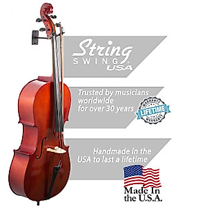 String Swing BCC03F4-FW-C Cello Hanger Wall Mount with Bow Holder Peg Electric and Acoustic