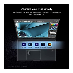 ASUS Zenbook Pro 16 Laptop 16" 165Hz Refresh Rate Display, Intel i7-12650H CPU, DialPad, NVidia GeForce RTX 3070 Ti Graphics, 32GB RAM, 1TB SSD, Windows 11 Home, Tech Black, UX6601ZW-DB76