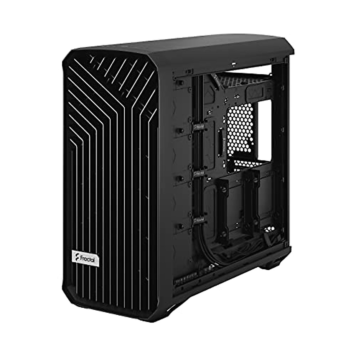 Fractal Design Torrent Black - Solid Side Panel - Open Grille for Maximum air Intake - Two 180mm PWM and Three 140mm Fans Included - Type C - ATX Airflow Mid Tower PC Gaming Case