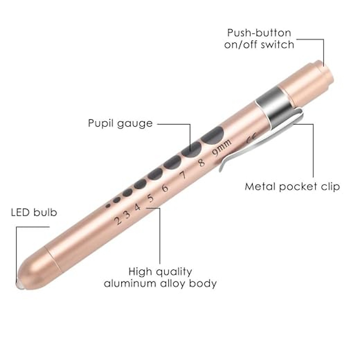 Essential Nurse Penlight - LED Flashlight for Medical Professionals - Must-Have Tool for Nurses, Students, and Doctors (Silvery)