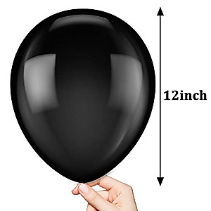 100PCS Black Balloons 12 Inches Latex Premium Quality Black Themed Balloons, Black Balloon for Birthday Party, Wedding Decorations, Baby Shower Graduation, and Graduation Decorations