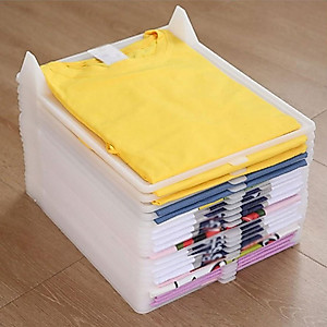 Closet Organizer Board T-Shirt Clothes Folder Anti-Wrinkle Clothes Storage Holder White 10PCS T-Shirt Clothes Folder Anti-Wrinkle Clothes Storage Holders Clothes Fold Board Clothes Storage Holders