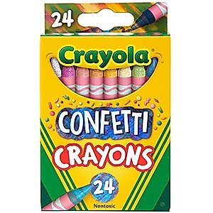 Crayola Confetti Crayons, Multi Color Crayons, Kids Coloring Supplies, 24 Count (Pack of 1)