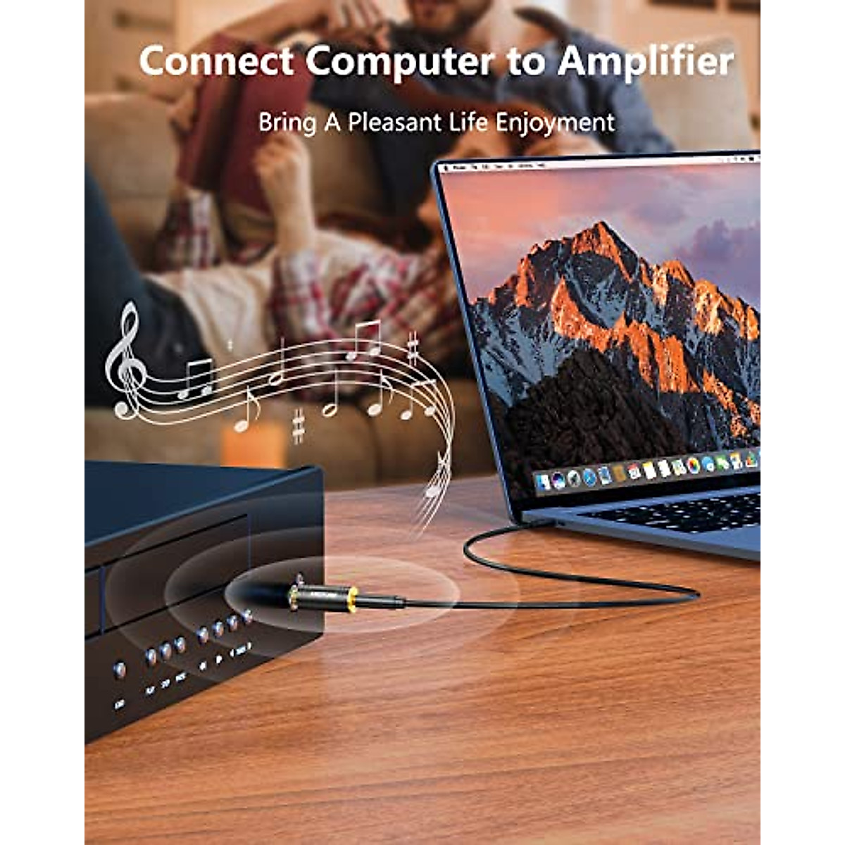 ANDTOBO 1/4''(6.35mm) Male to 1/8'' (3.5mm) Female Stereo Audio Jack Pure Copper Adapter for Headphone, Amp, 1 Pack-Black