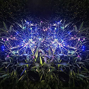 JORETLE Solar Garden Lights, Outdoor Solar Decorative Lights Solar Firework Lights 105 LED Powered 35 Copper Wires String Light, DIY Firework Lights for Garden, Patio, Countyard (2 Pack, Multi-Color)
