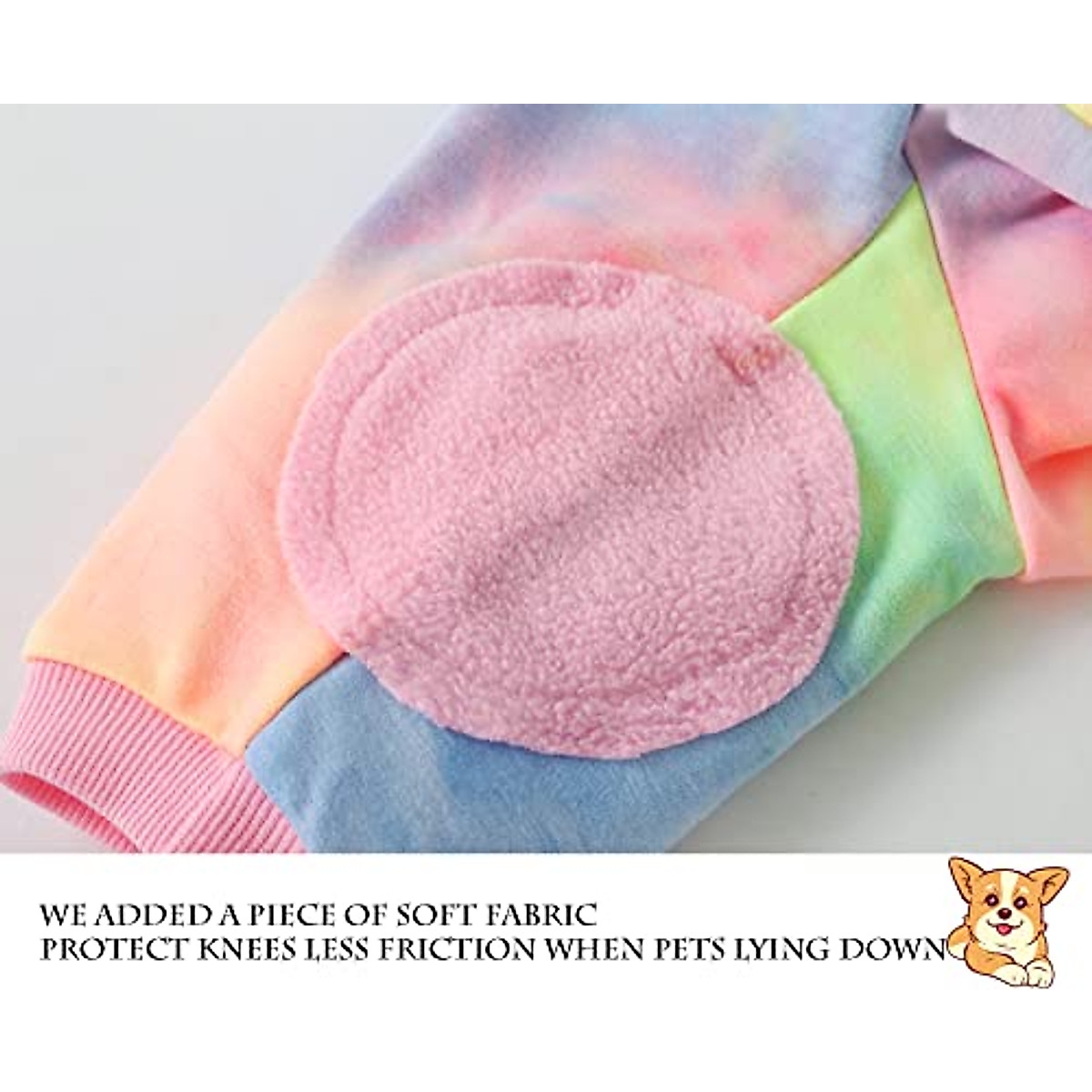 Dog Cotton Tie dye Hoodie Pink Pullover Sweatshirts Soft and Stretch Pets Clothes Hooded for Small Dogs(Pink S)