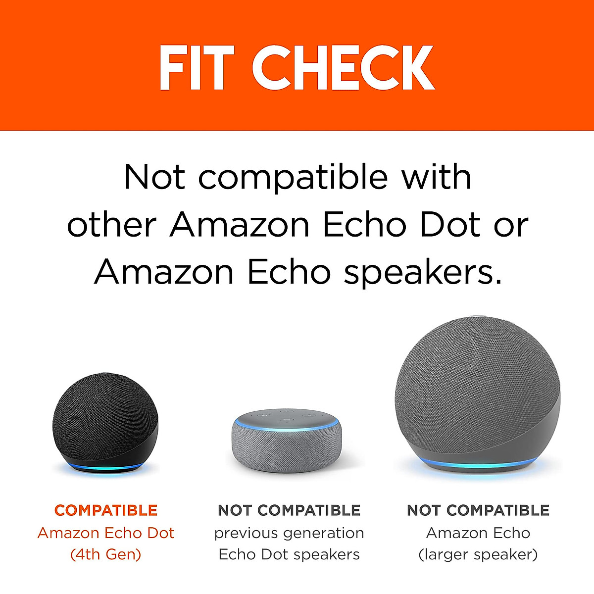 Made For Amazon Wall Mount, Black, for Echo Dot (4th generation)