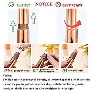 Liquid Blush Beauty Wand, Matte Liquid Highlight Blush with Cushion Applicator Attached Easy to Blend, Smooth Natural Matte Finish, Lightweight Super Silky Cream Contour Beauty Wand Face Blush Makeup Stick (3# Blush Peach)