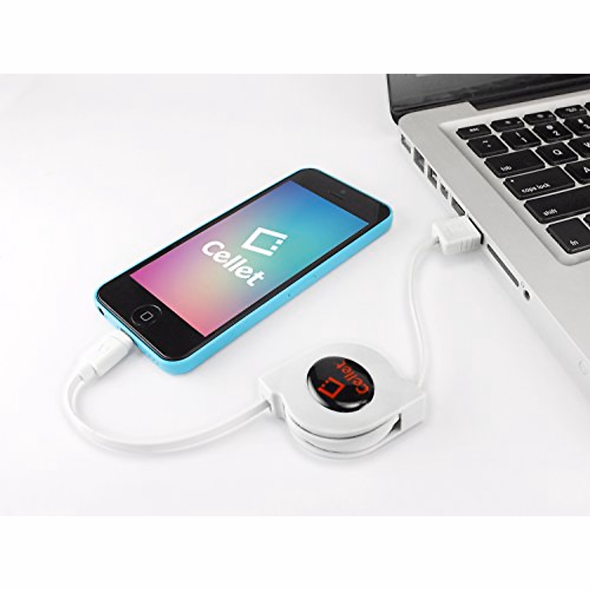 Cellet Retractable iPhone Charger Cable, Lightning Charging Cord, Compatible for Apple iPhone 14 Pro Max Plus13 12 11 iPad Pro Air, iPad Mini, Air Pod, (Apple MFI Certified)