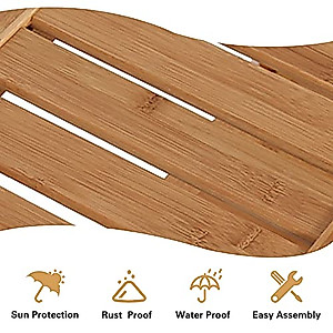 kinbor Bamboo Shower Bench Shower Stool - Shower Benches for Inside Shower with Handles & Storage Shelf 2-Tier for Spa Bathroom