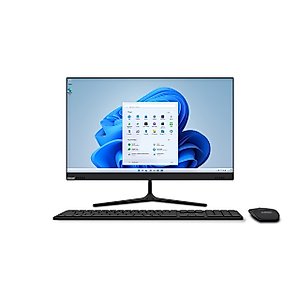 23.8" Full HD IPS All-in-One Desktop Computer with Windows 11 - Intel N4120 QuadCore, 4GB RAM, 128GB SSD, Dual-Band WiFi, Bluetooth, Expandable HDD - AIO PC with Front Camera, Wireless Keyboard, Mouse